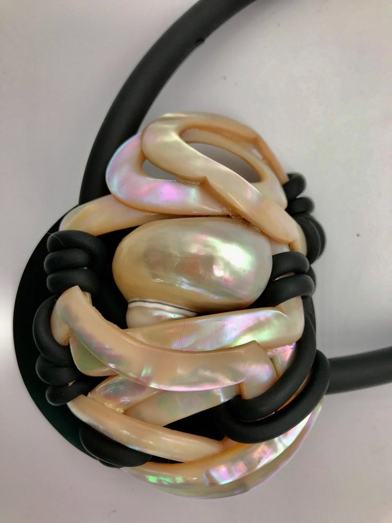 Pink nacre Mother of pearl Up-cycled Eco Sustainable Pendant by S ...