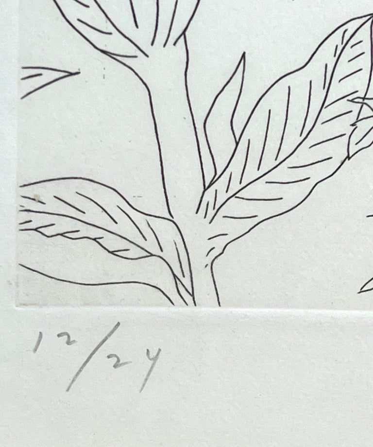 Ed Baynard - Zen Minimalist Flowers Etching American Modernist Ed ...