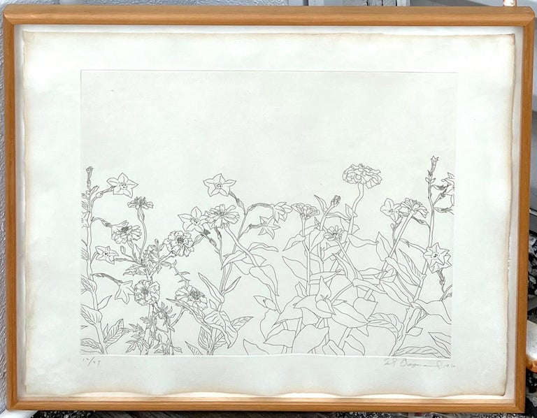 Ed Baynard - Zen Minimalist Flowers Etching American Modernist Ed ...