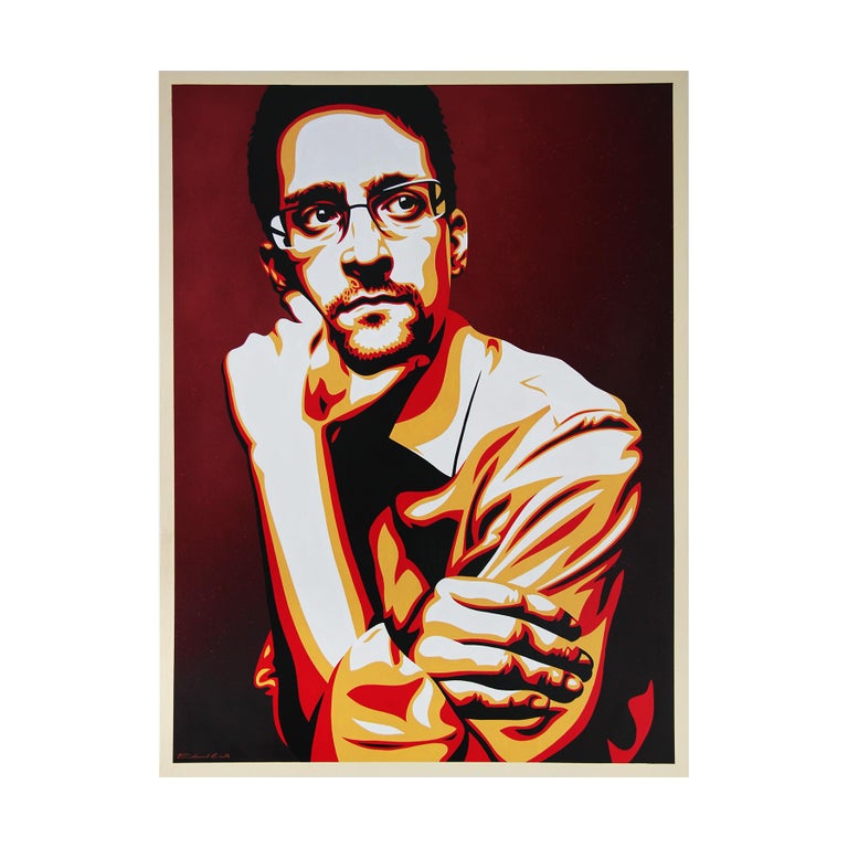 Ed Booth - Edward Snowden “Whistleblower” Red, Orange, and Black ...