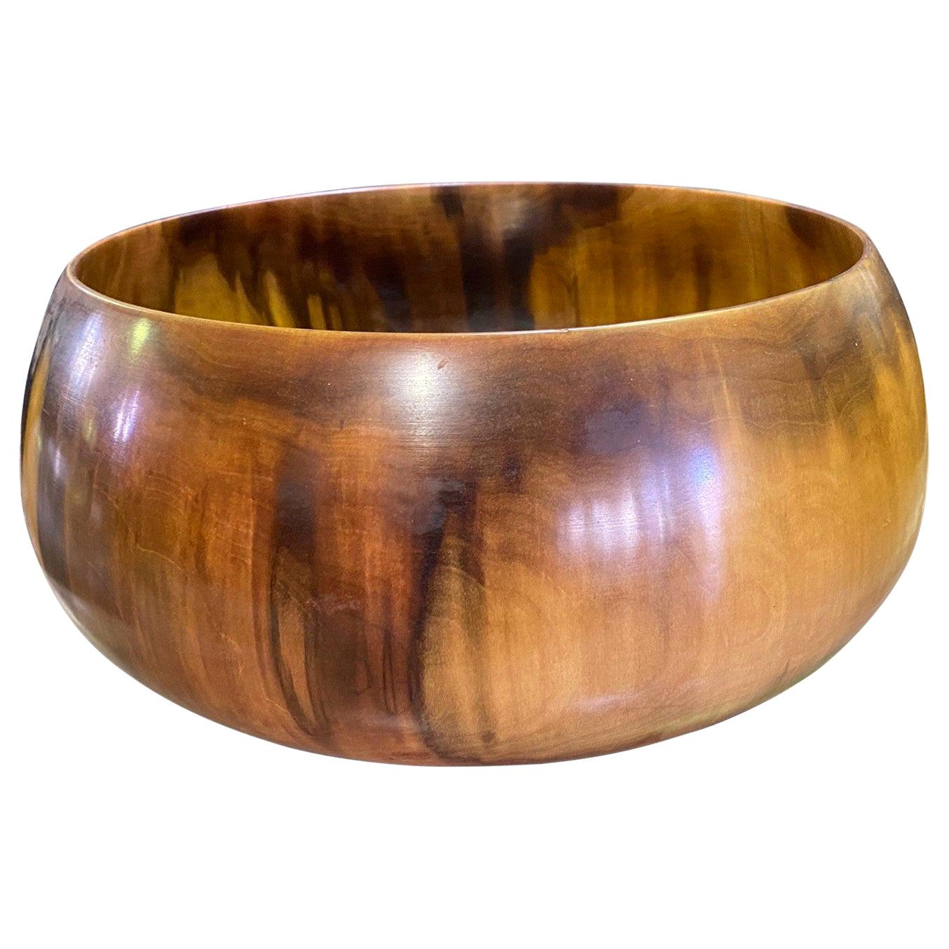 Ed Edward Moulthrop Signed Large Turned Figured Tulipwood Centerpiece ...