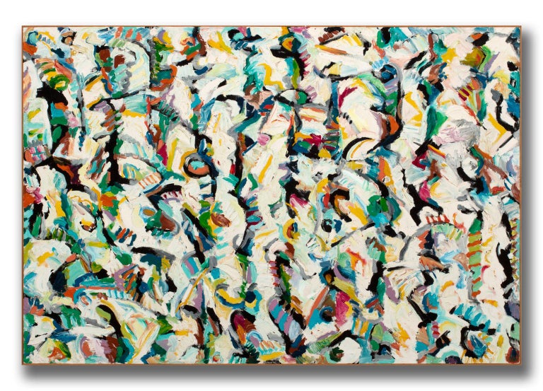 Ed Gilliam - Large Original 5.5-Foot Framed Abstract Oil Painting on ...
