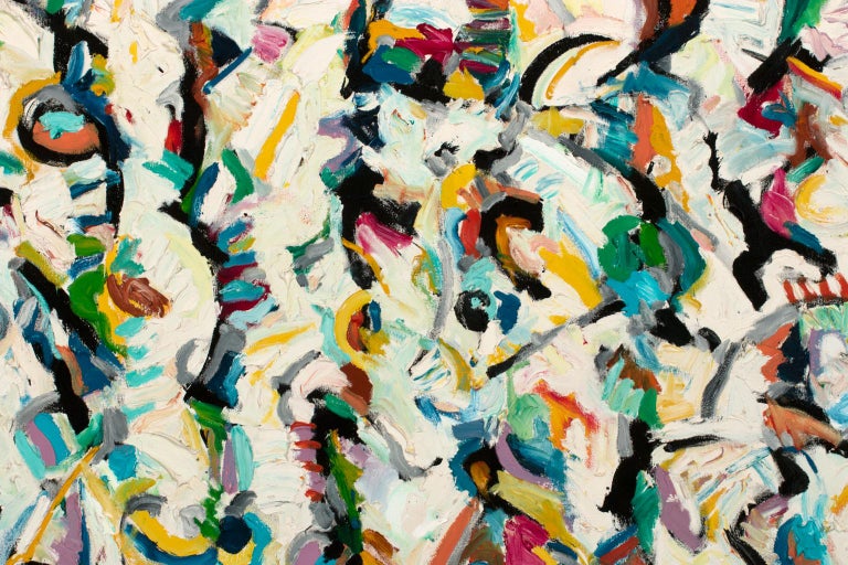 Ed Gilliam - Large Original 5.5-Foot Framed Abstract Oil Painting on ...