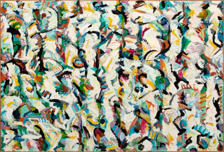 Ed Gilliam - Large Original 5.5-Foot Framed Abstract Oil Painting on ...