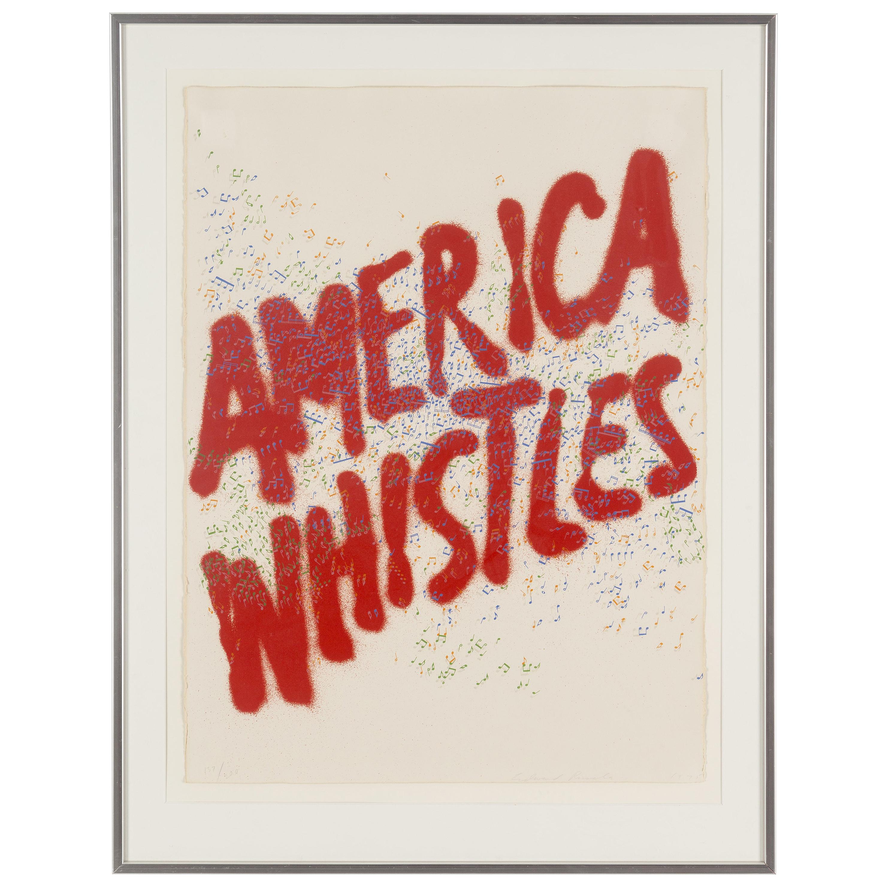 Ed Ruscha Lithograph "America Whistles", Signed at 1stDibs