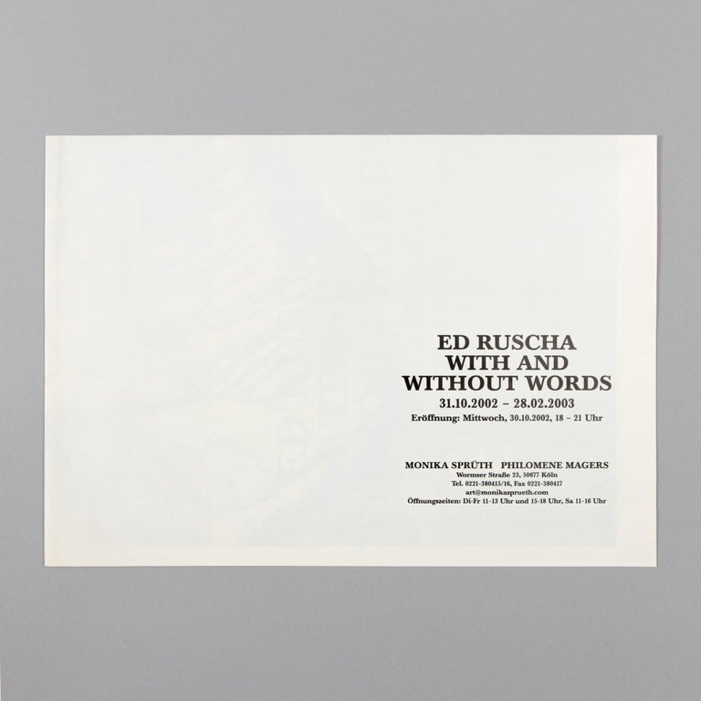 Ed Ruscha - With and Without Words, Original Exhibition Poster from ...