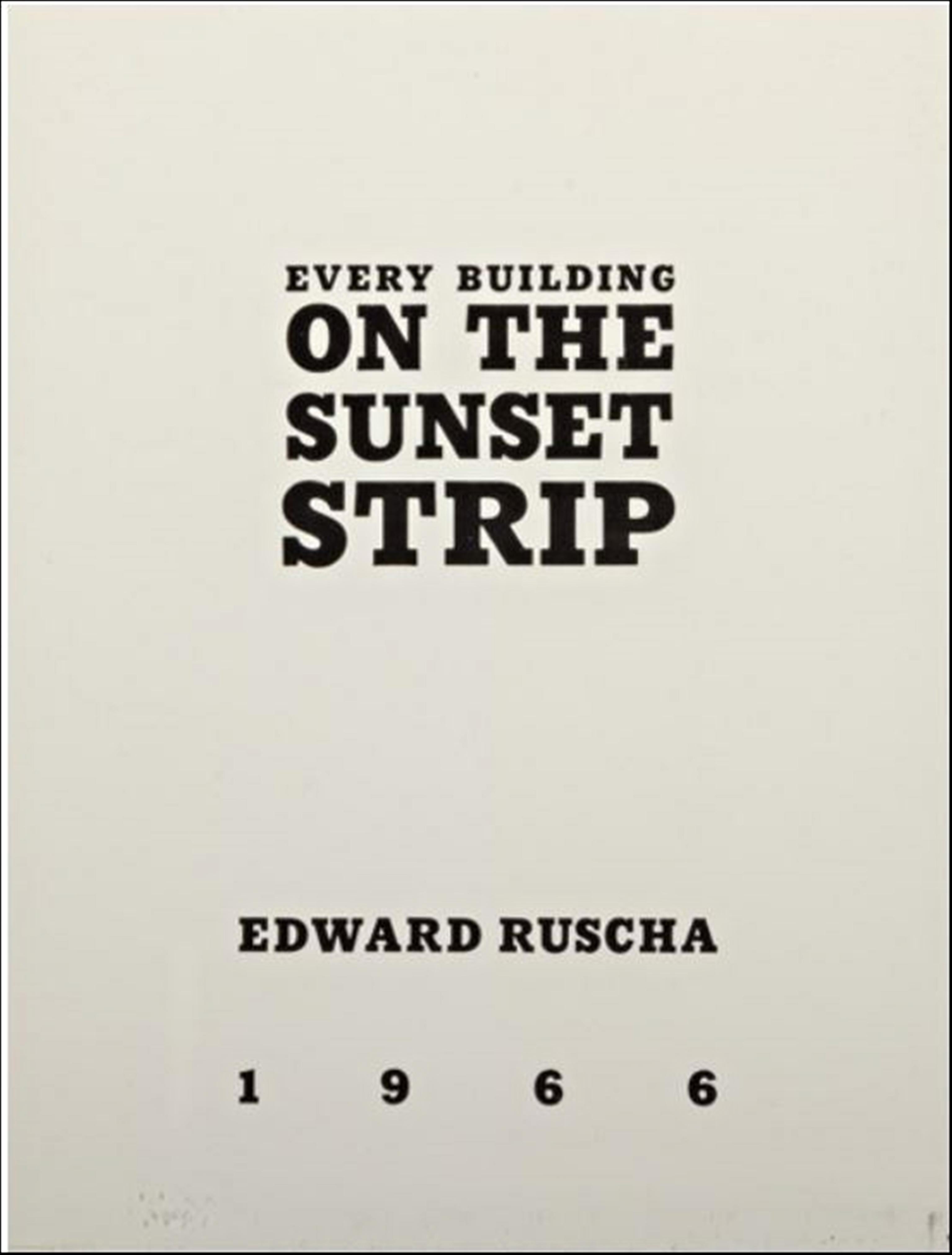 Ed Ruscha - Every Building on the Sunset Strip, 1st Edition Artist Book ...