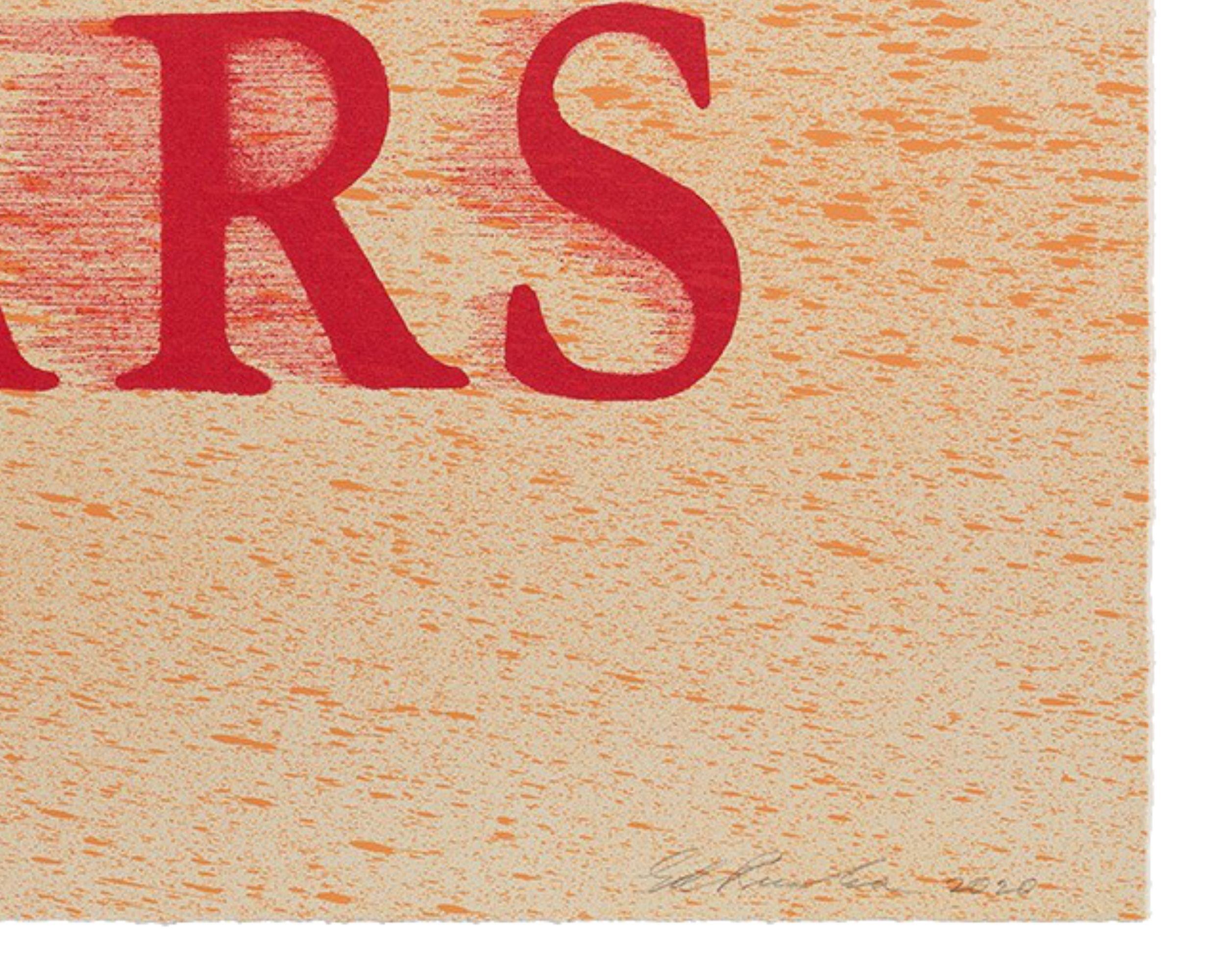 Ed Ruscha - Turbo Tears -- Print, Lithograph, Text Art by Ed Ruscha For ...