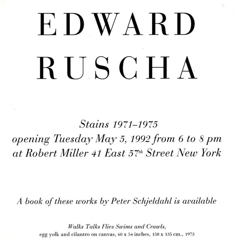 Ed Ruscha Robert Miller Gallery, 1992 'Announcement' at 1stDibs