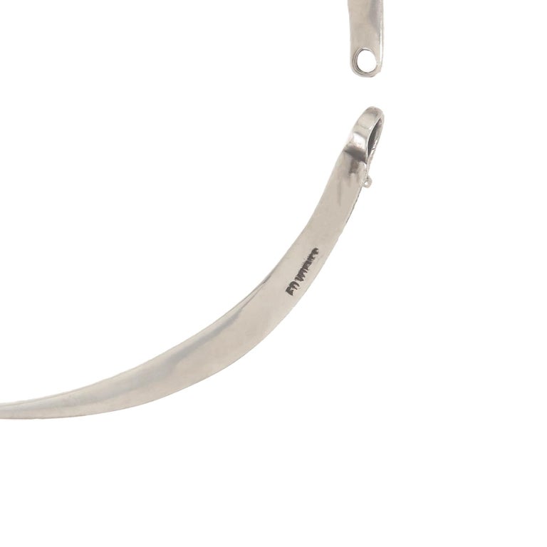 Ed Weiner Mid-Century Modernist Silver and Pearl Necklace at 1stDibs