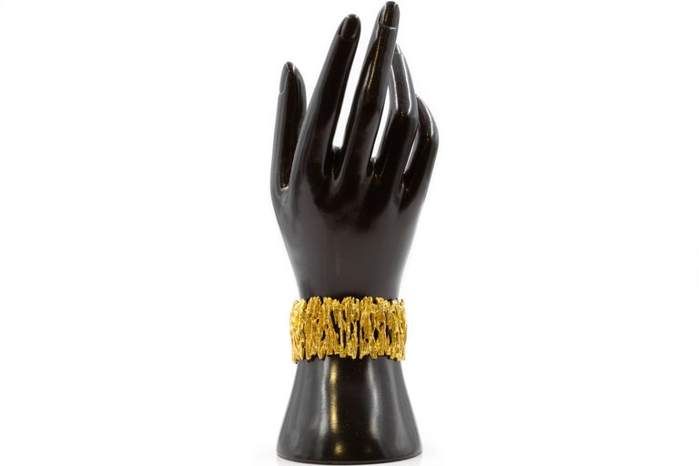 Ed Weiner Organic Modernism 14K Solid Yellow Gold Bracelet For Sale at ...