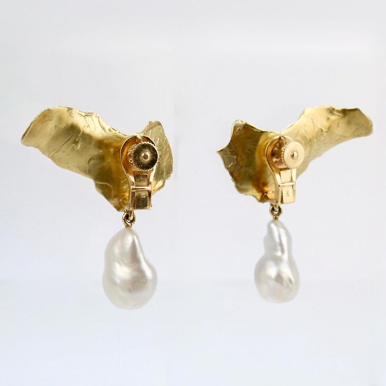 Ed Wiener 18K Gold and Baroque Pearl Modernist Choker Necklace and ...