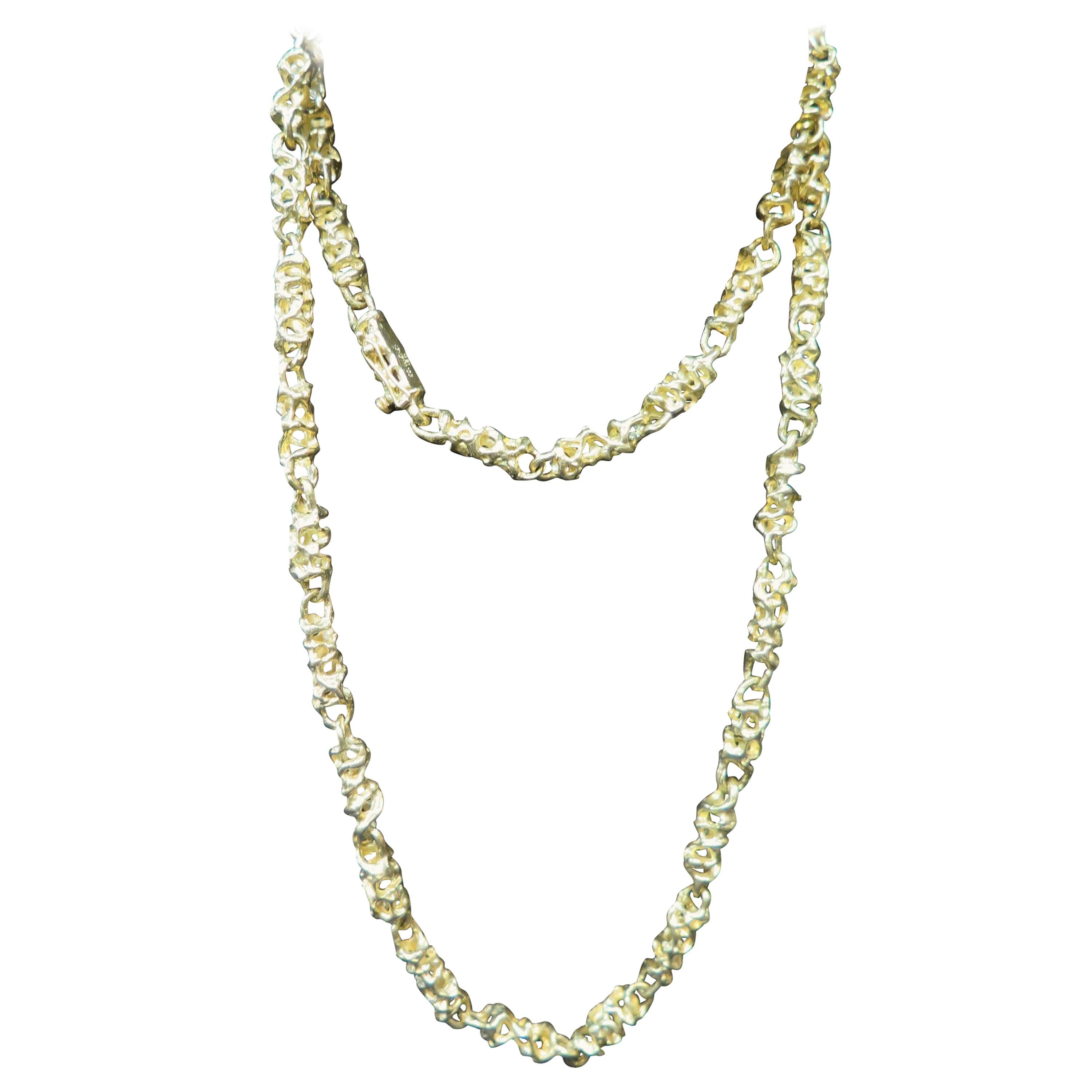 Modernist 18K Yellow Gold Necklace and Earrings, Atomic Style For Sale ...