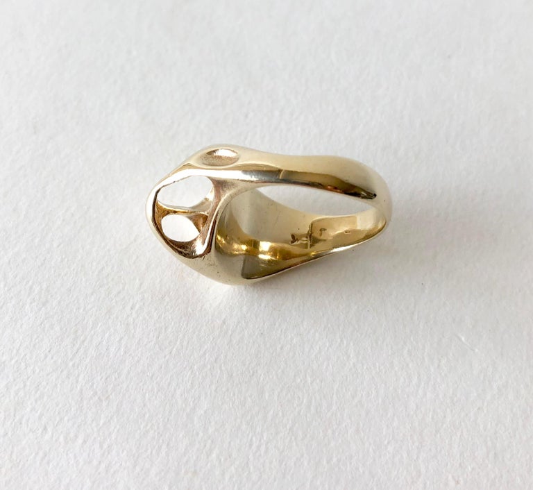 Ed Wiener 14K Gold Abstract American Modernist Open Design Ring at ...