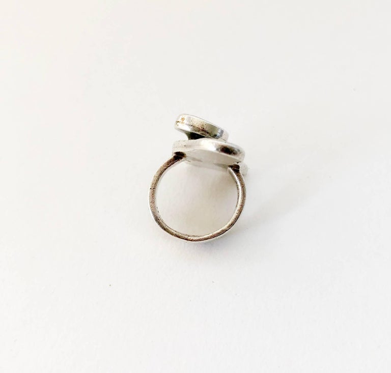 Ed Wiener Sterling Silver Opal Bi Level American Modernist Ring at ...