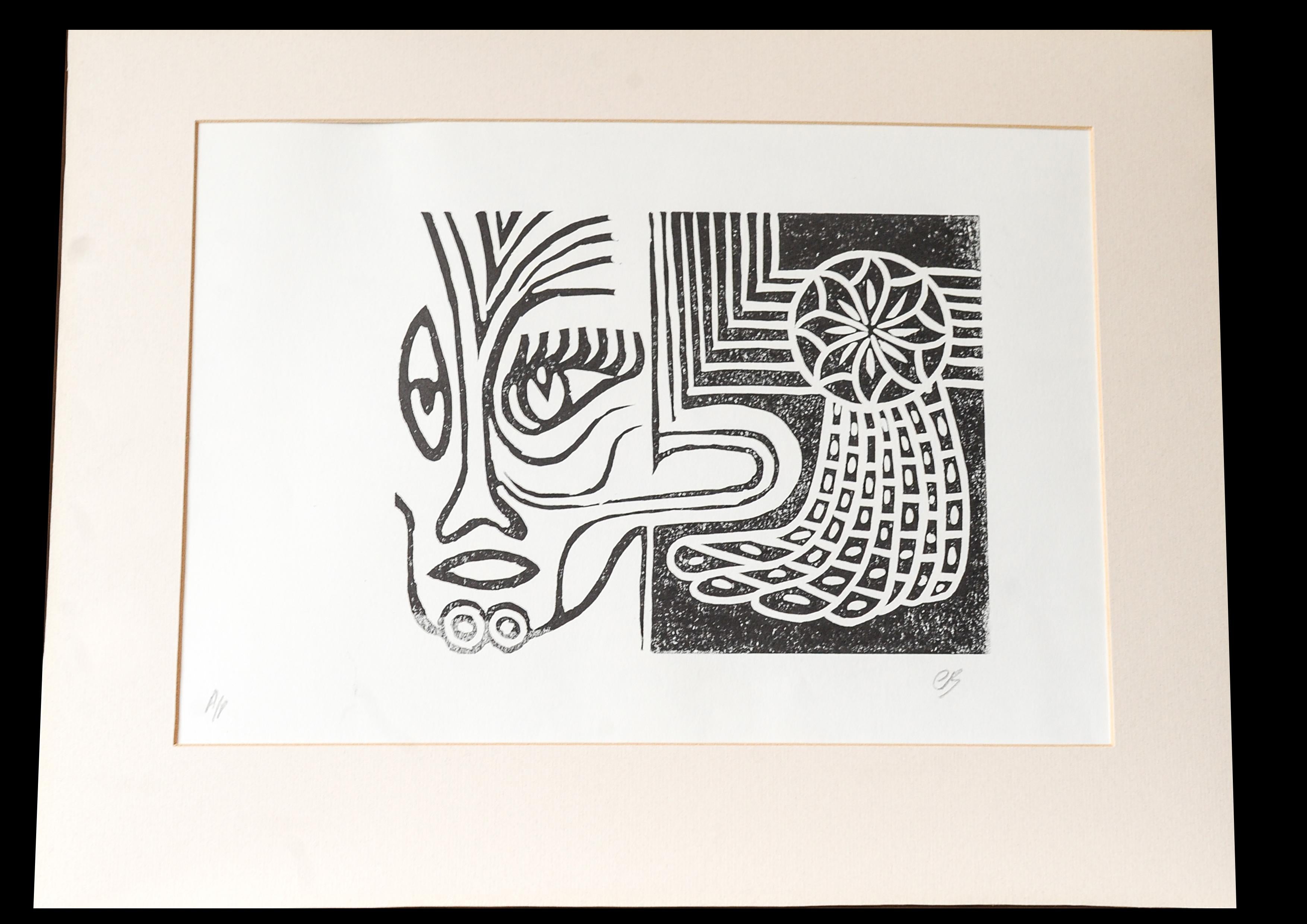 Eddie Bianchi fl.1975-95 British Artist Monochrome Figurative Serigraph ...
