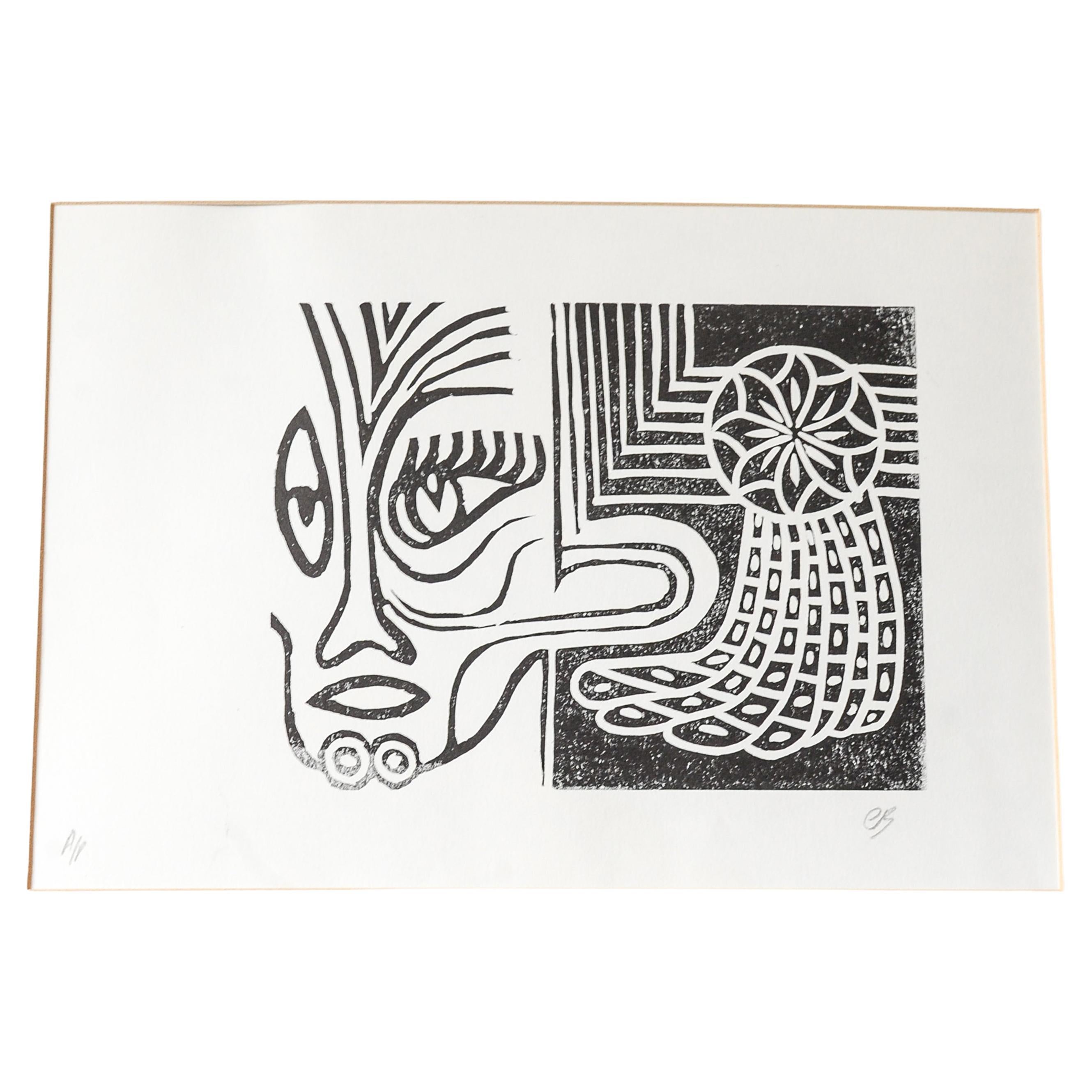 Eddie Bianchi fl.1975-95 British Artist Monochrome Figurative Serigraph ...