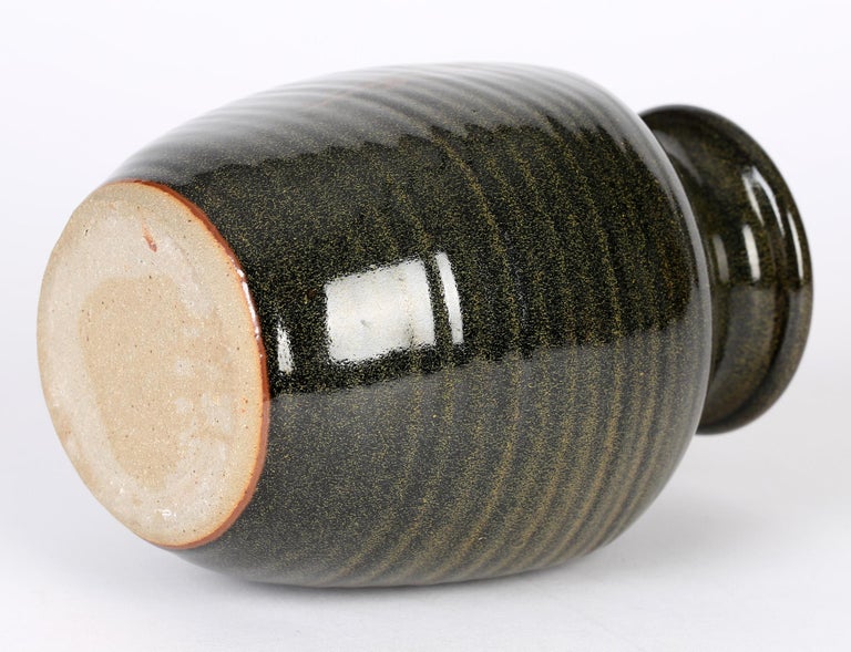 Eddie Hopkins Winchcombe Tenmoku Glazed Studio Pottery Vase at 1stDibs