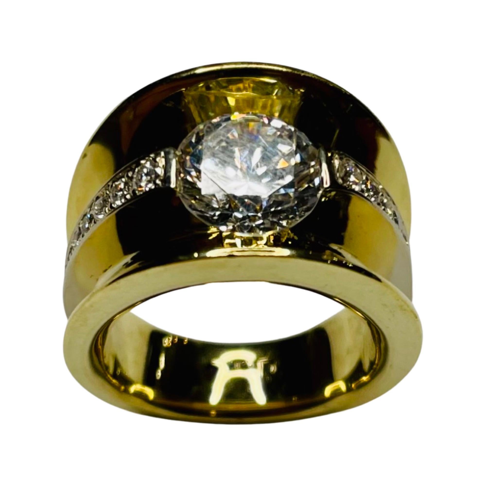 Eddie Sakamoto 18K Yellow and White Gold Diamond Ring For Sale at ...