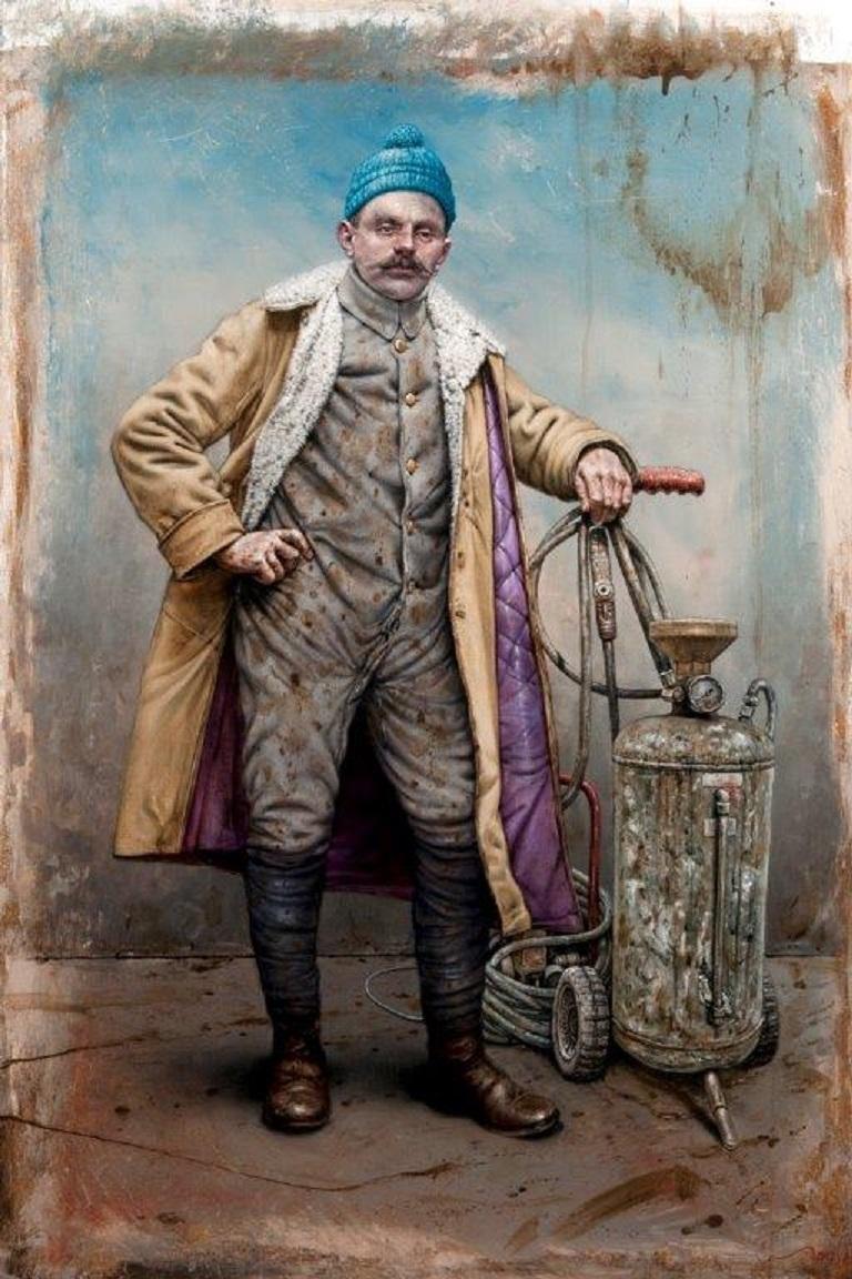 Eddy Stevens - Het Hedendaags Verleden 215 Oil on Linnen Painting Surrealist In Stock For Sale ...