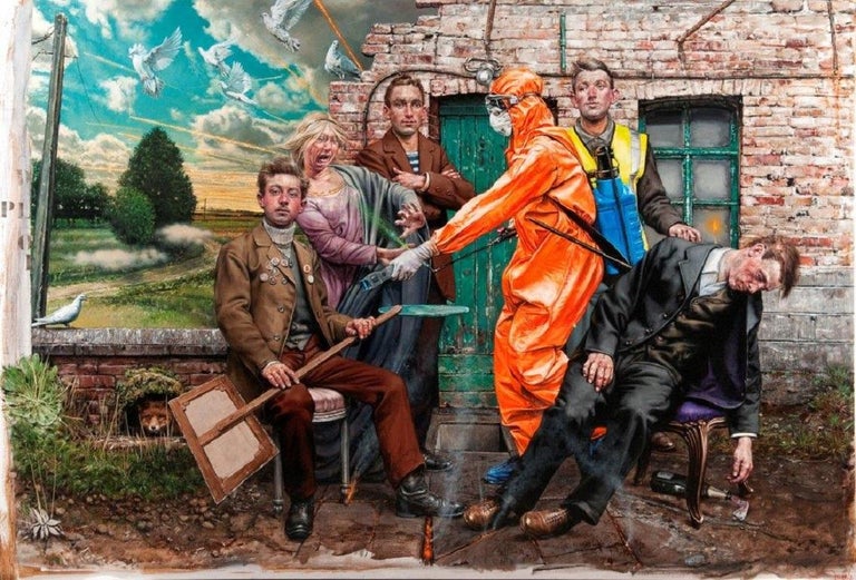 Eddy Stevens - Human Condition no. 4 Oil Painting on Canvas Surrealist Surreel In Stock For Sale ...