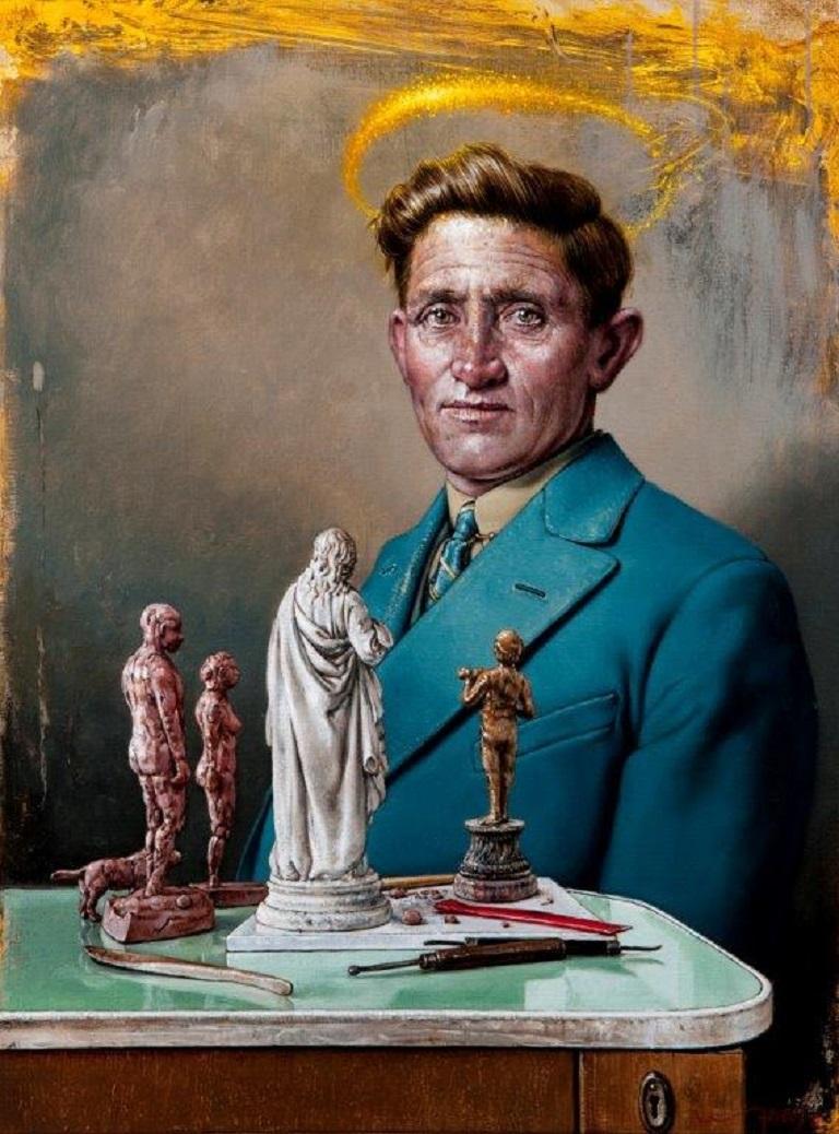 Eddy Stevens - Human Condition no. 7 Oil Painting on Canvas Surrealist Girls Rocket In Stock For ...