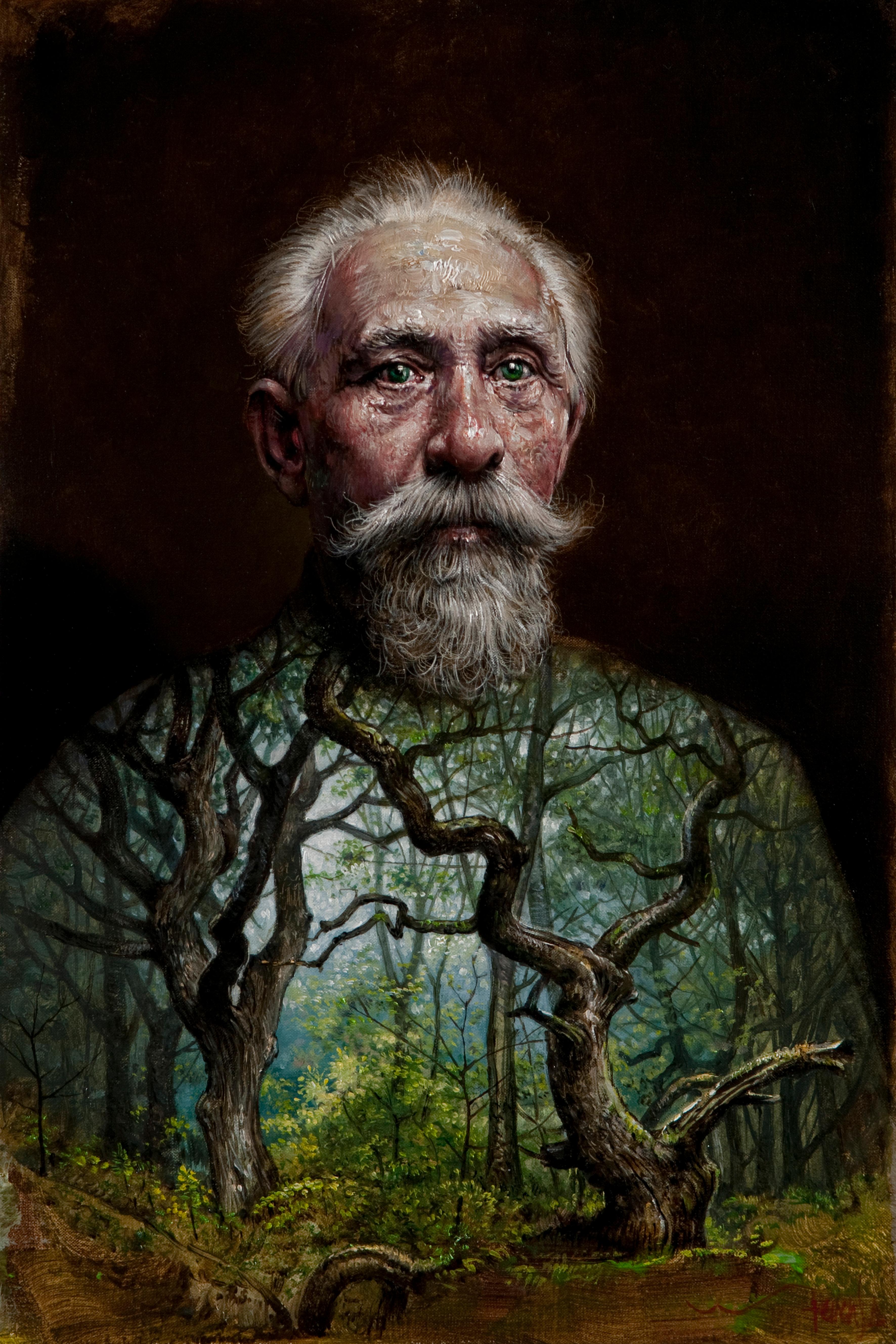 Eddy Stevens - Peinture à l'huile sur toile - État humain n° 7 - Peinture surréaliste - Flèches ...