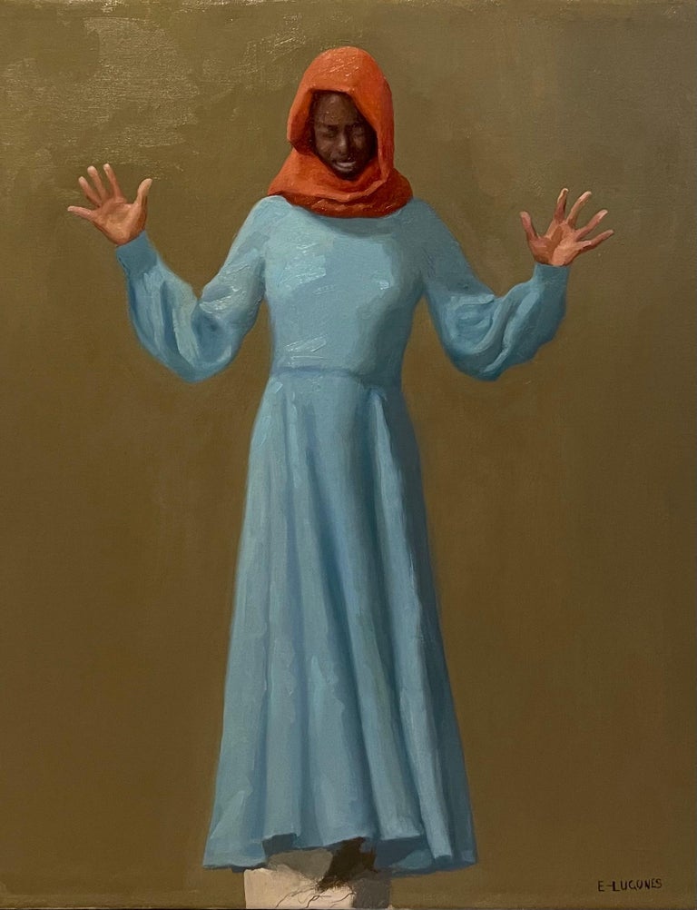 Edel Lugones - Fifth Ave Girl,Oil/Linen, Figurative Painting , Cuban ...