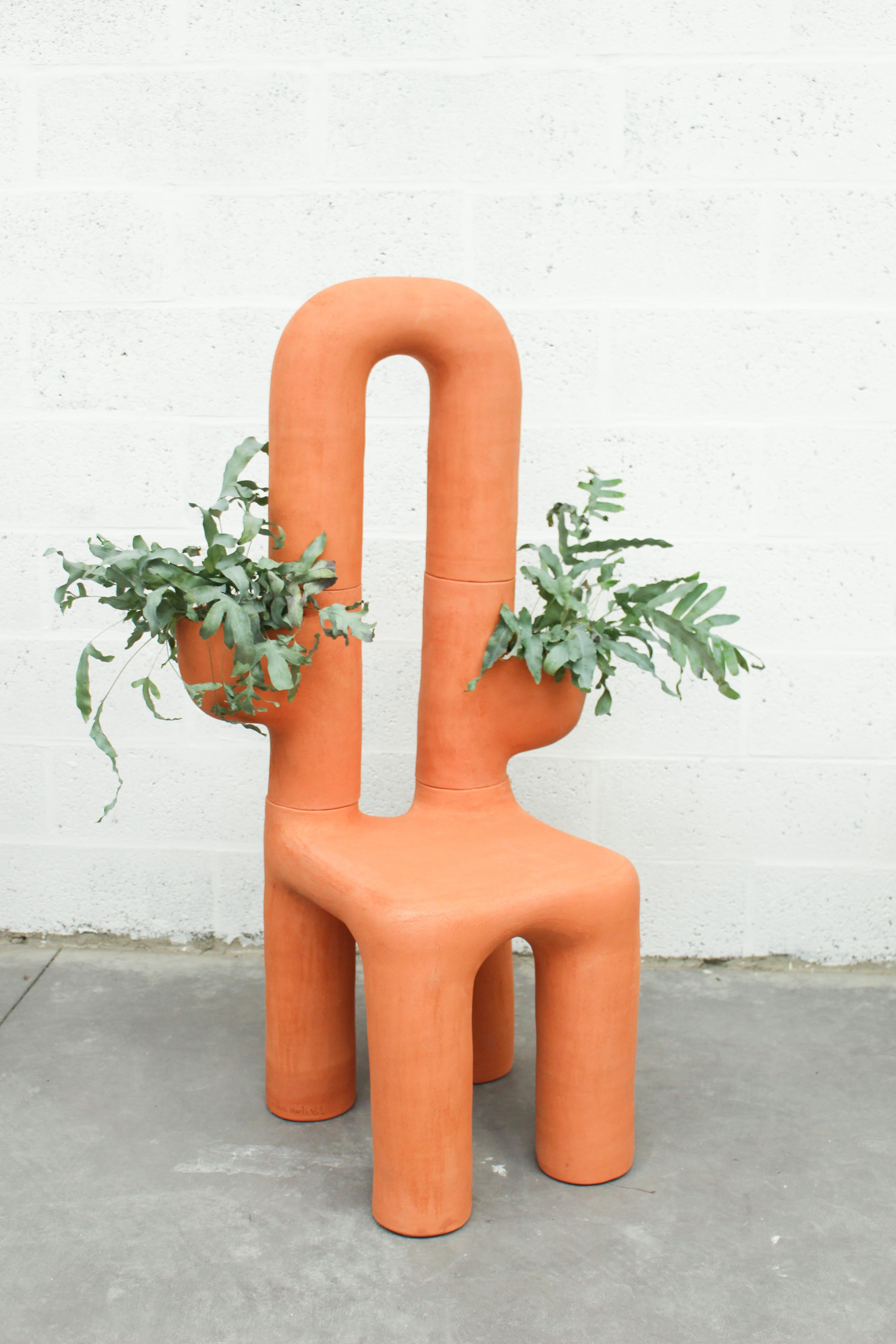 Eden #1 Terracotta Clay Chair by Elisa Uberti For Sale at 1stDibs