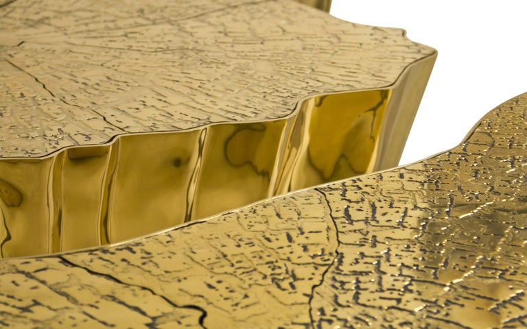 Eden Small Center Table in Polished Casted Brass For Sale at 1stDibs