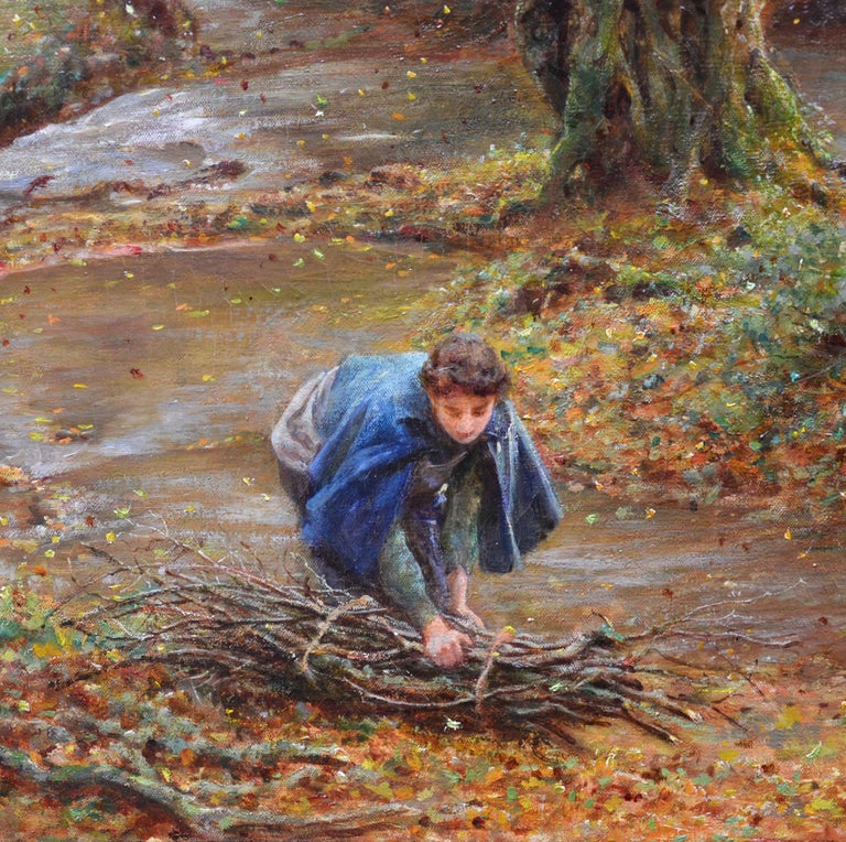 Edgar Barclay - Falling Leaves - Large Edwardian Royal Academy Oil ...