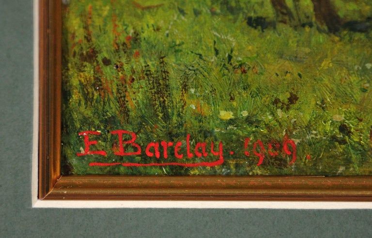 Edgar Barclay - Girl with Donkey in the Maytime. Original Oil Painting ...