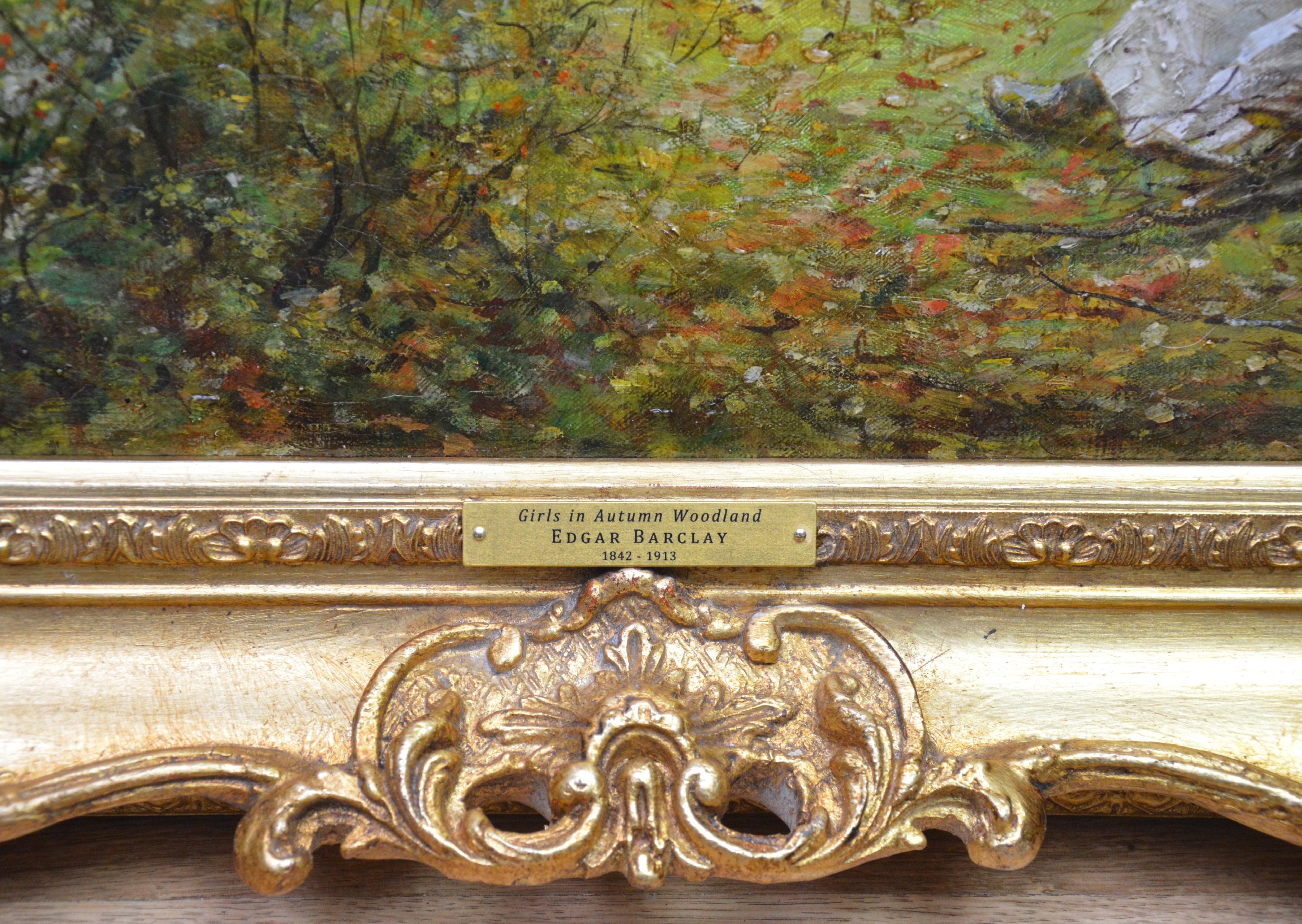 Edgar Barclay - Girls in Autumn Woodland - 19th Century English ...