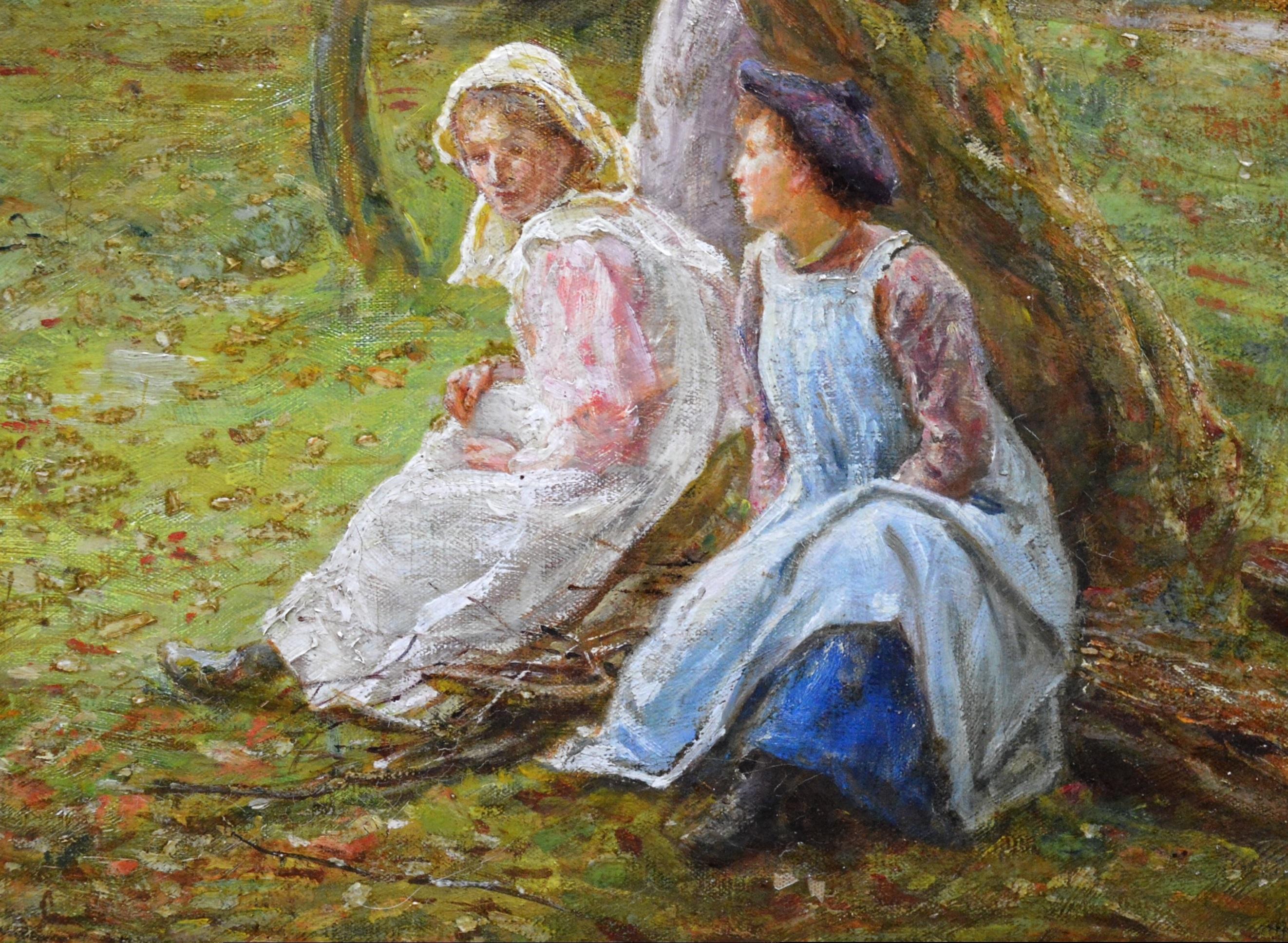Edgar Barclay - Girls in Autumn Woodland - 19th Century English ...
