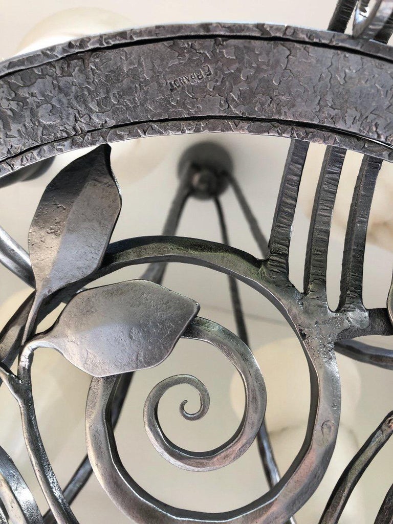 Edgar Brandt Art Deco Chandelier For Sale at 1stDibs