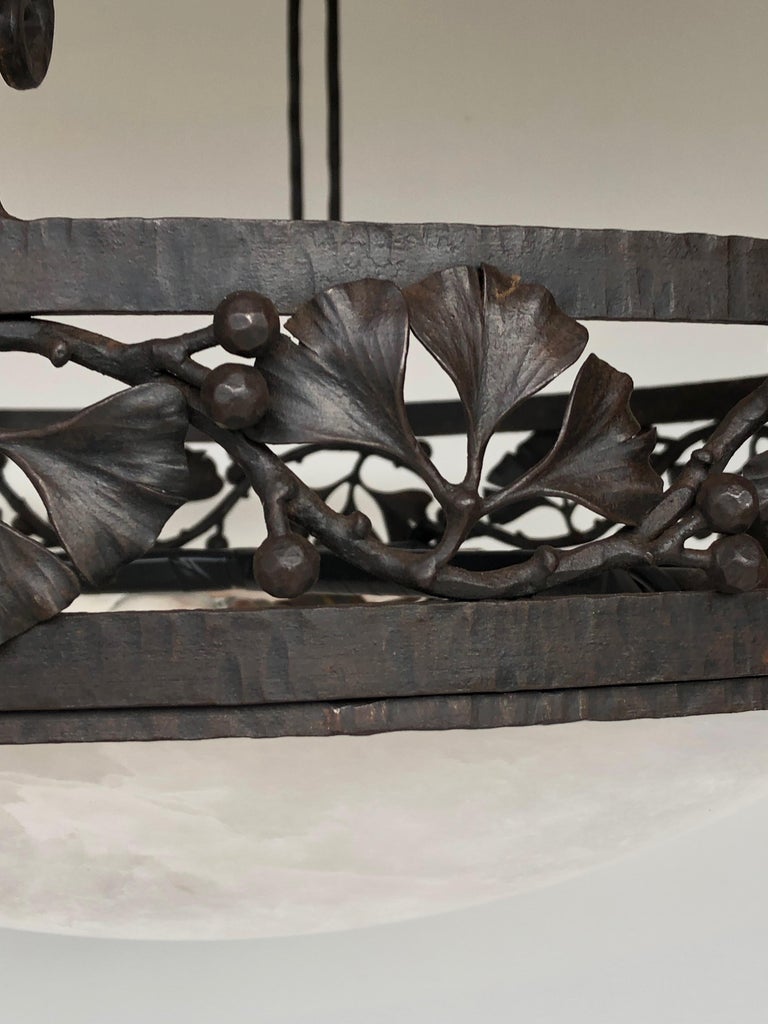 Edgar Brandt Art Deco Chandelier For Sale at 1stDibs