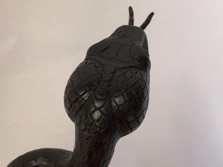 Edgar Brandt Element Decorative Wrought Iron Snake Art Deco For Sale at ...