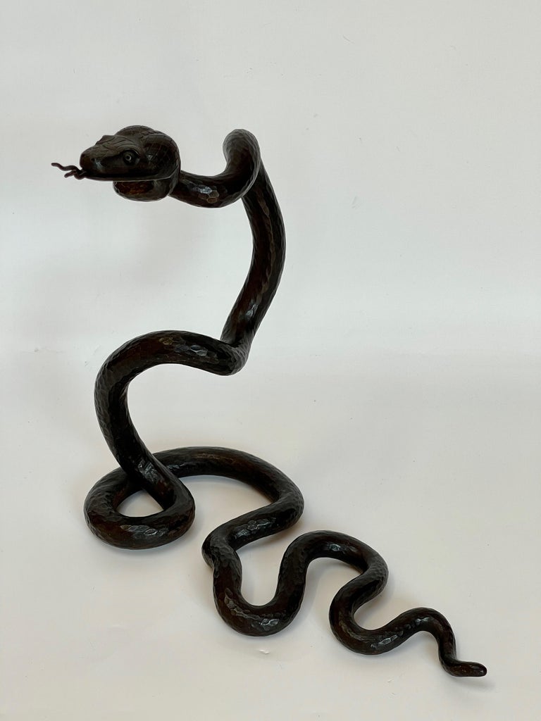 Edgar Brandt Element Decorative Wrought Iron Snake Art Deco For Sale at ...