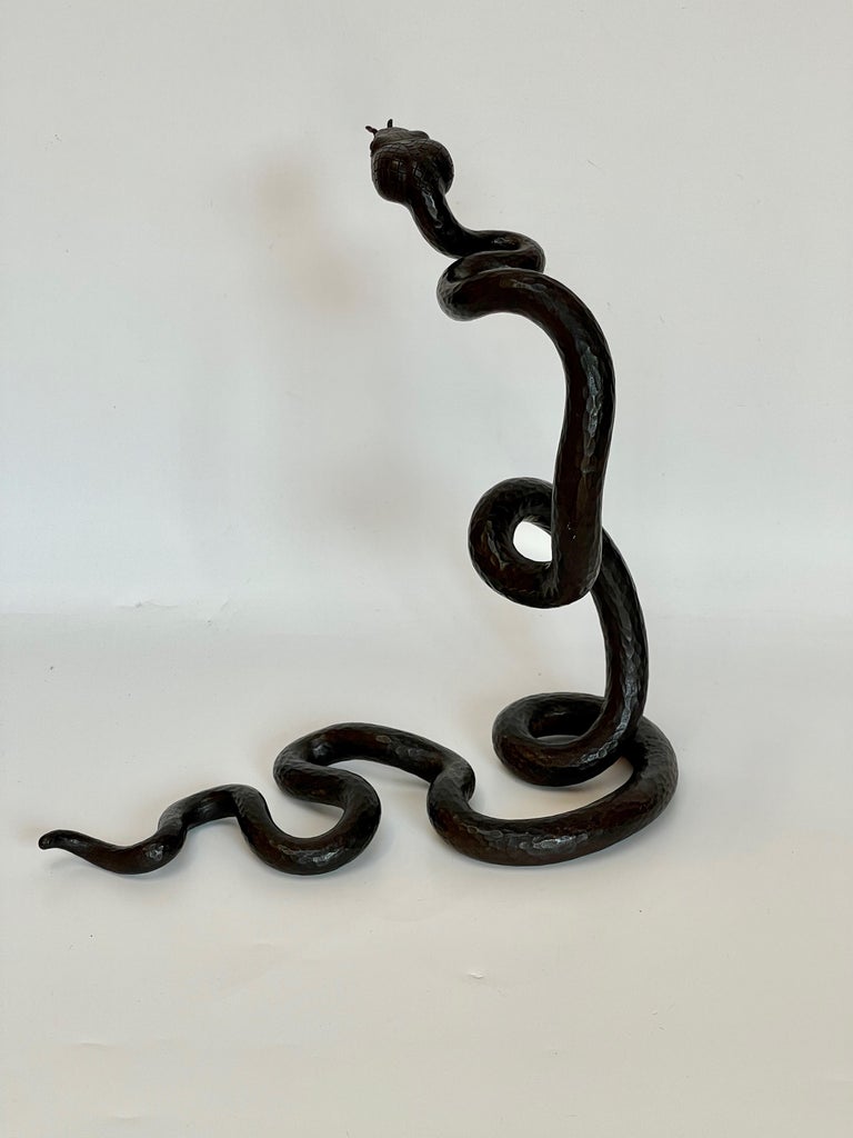 Edgar Brandt Element Decorative Wrought Iron Snake Art Deco For Sale at ...