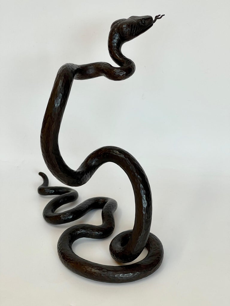 Edgar Brandt Element Decorative Wrought Iron Snake Art Deco For Sale at ...