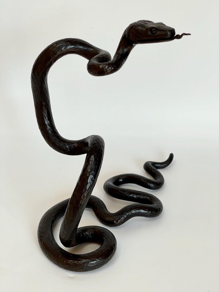 Edgar Brandt Element Decorative Wrought Iron Snake Art Deco For Sale at ...