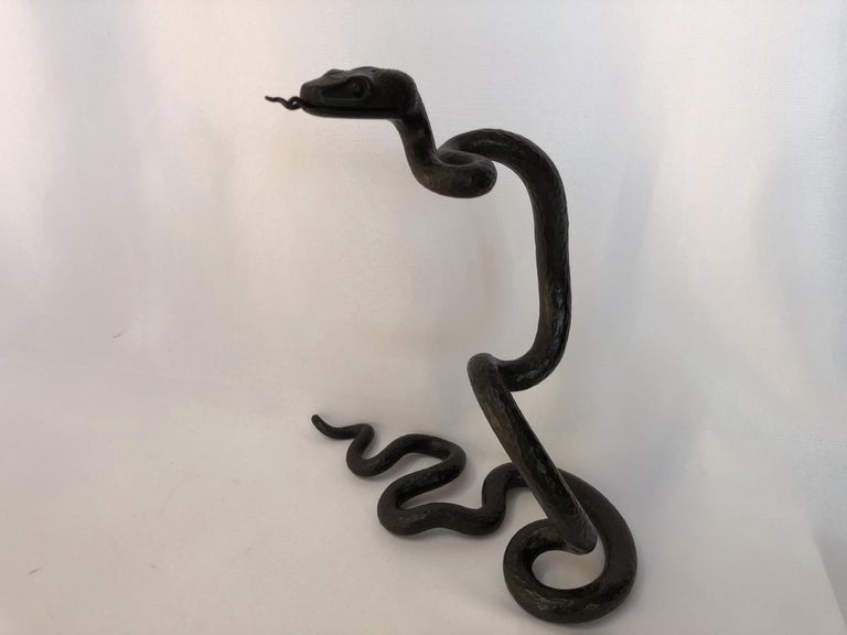 Edgar Brandt Element Decorative Wrought Iron Snake Art Deco For Sale at ...