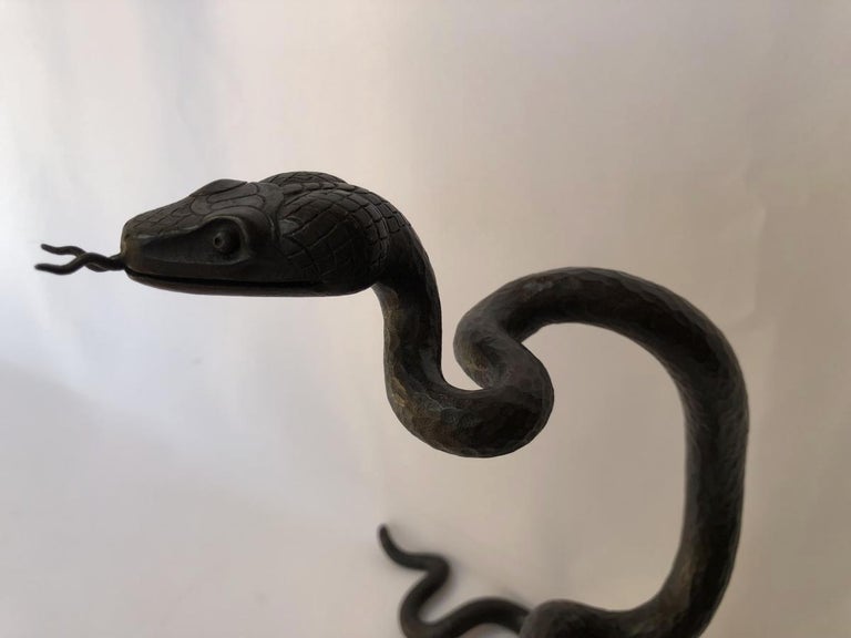 Edgar Brandt Element Decorative Wrought Iron Snake Art Deco For Sale at ...