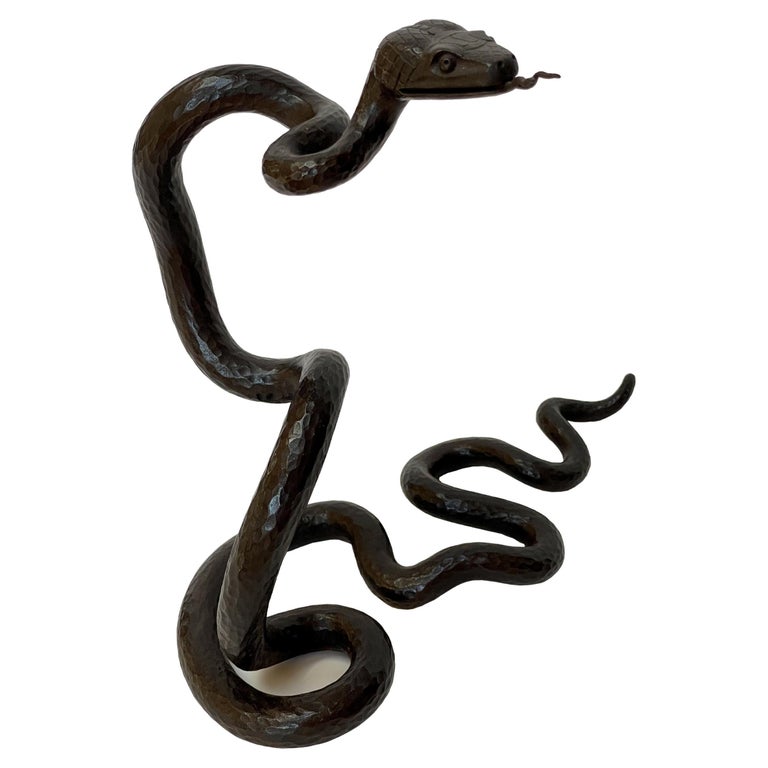 Edgar Brandt Element Decorative Wrought Iron Snake Art Deco For Sale at ...