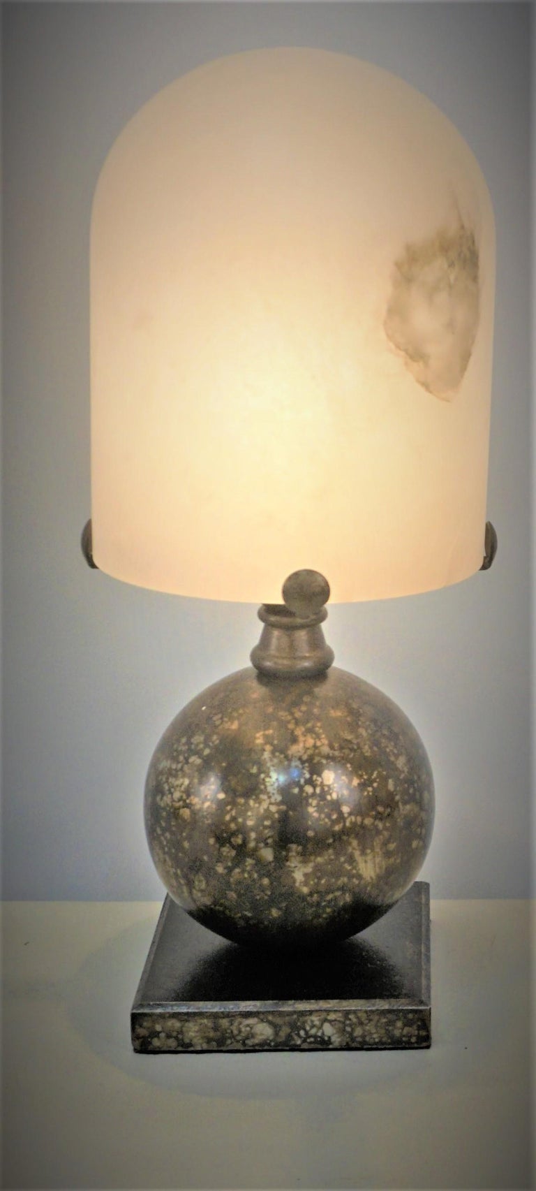 Edgar Brandt French Art Deco Iron Table Lamp For Sale at 1stDibs