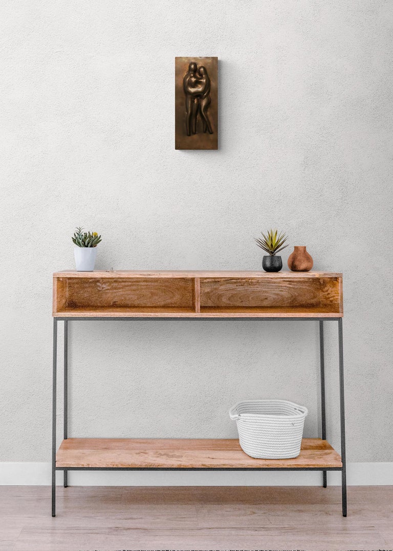 Edgar Britton - 1970s American Modern Bronze Figurative Wall Hanging ...