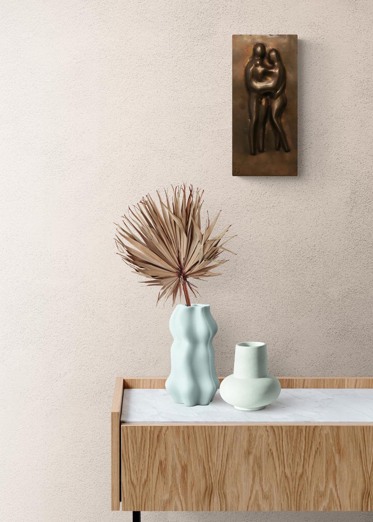 Edgar Britton - 1970s American Modern Bronze Figurative Wall Hanging ...