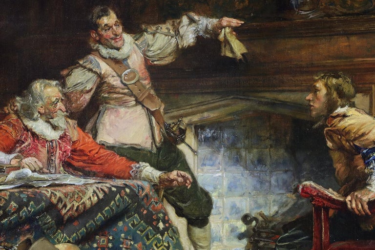 Edgar Bundy, 19th Century Oil Painting, "Soldiers in Discussion" For ...