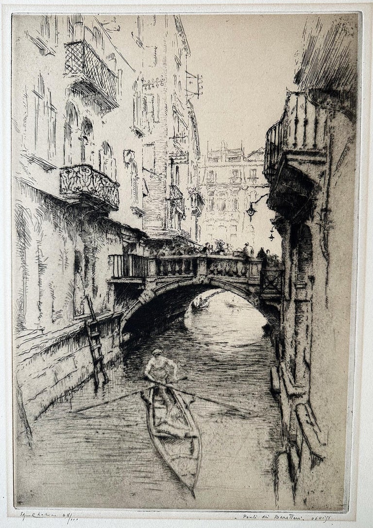 Edgar Chahine - Ponte dei Baratteri, Venise En vente sur 1stDibs