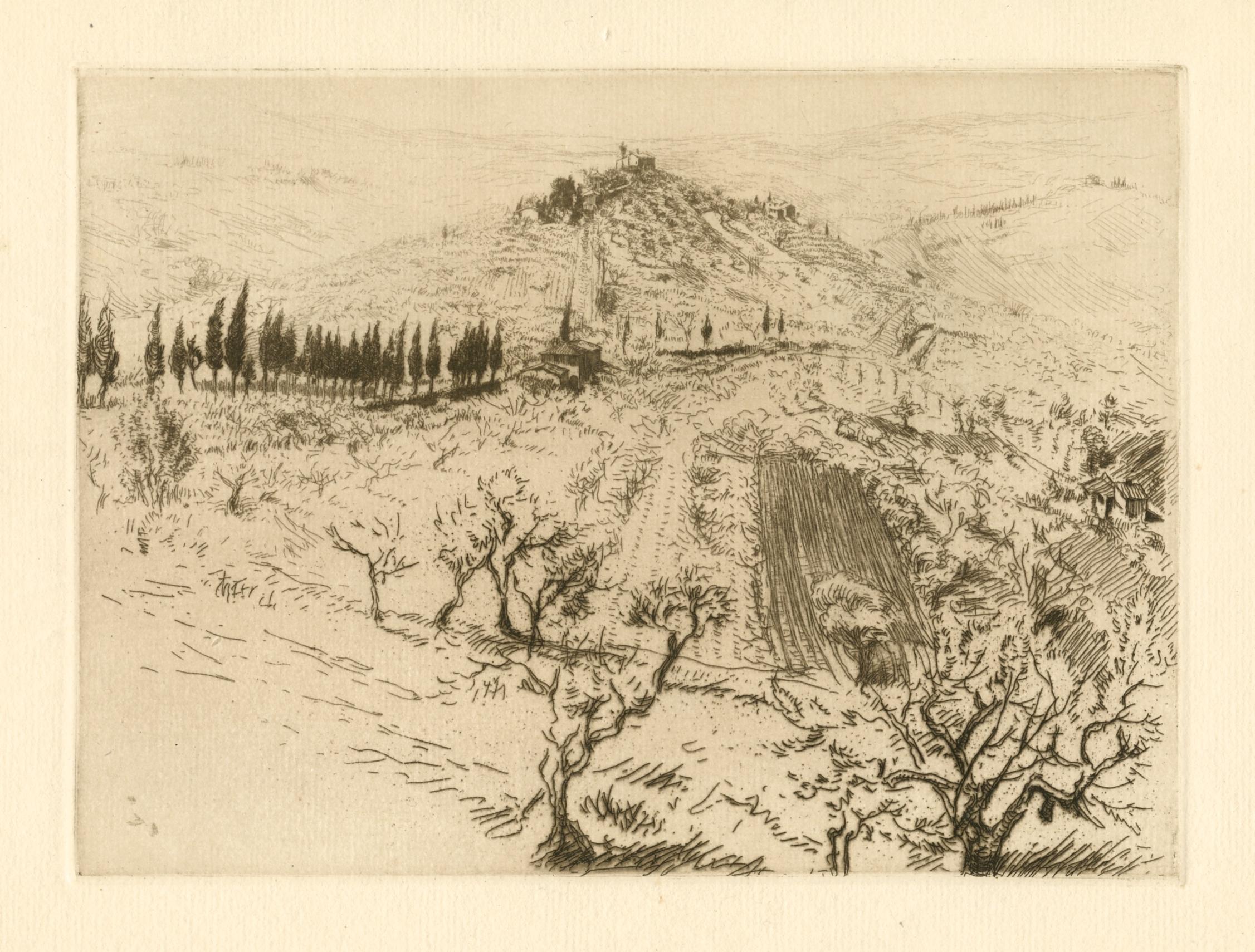 Edgar Chahine - "San Gimignano Colline Poggio" original etching For Sale at 1stDibs | alex chahine